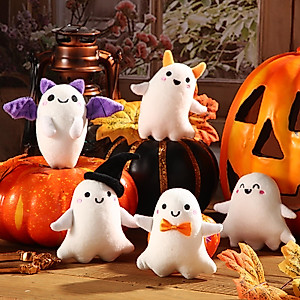 Aoriher 15 Pcs Halloween Plush Toys Ghost Plush Toy Halloween Stuffed Animal 3.94 Inch Small Ghost Plush Keychain Stuffed Toys for Halloween Birthday Party Favors Goodie Bag Fillers