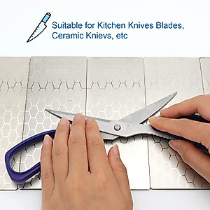 Diamond Sharpening Stone, 5 Pcs Knife Sharpening Stone with Extra Fine/Coarse Plate and Non-slip Base, 400/600/800/1000/1200 Grit