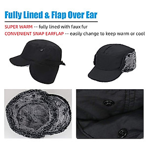Gisdanchz Hiking Snow Ski Hunting Winter Earflap Elmer Fudd Army Military Hat for Men Women Cold Weather Warm Cadet Cap Ear Muffs Cover Adjustable Mens Trapper Baseball Flat Top Hats Headgear Red