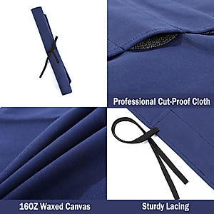 Chef Knife Roll, Heavy Duty 16OZ Waxed Canvas Knife Roll, 5 Slots Knife Bag with Professional Cut Resistant Fabric, Blue (21"L x 15.5"W)