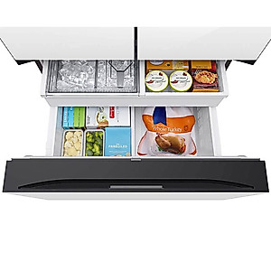 SAMSUNG RF30BB620012 30 Cu. Ft. Bespoke White Glass 3-Door French Door Refrigerator