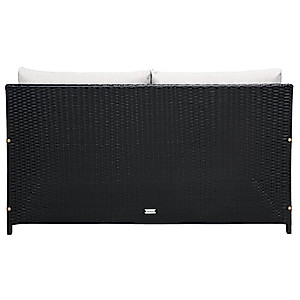 Safavieh Outdoor Collection PAT7500 Daybed, Black/Light Grey