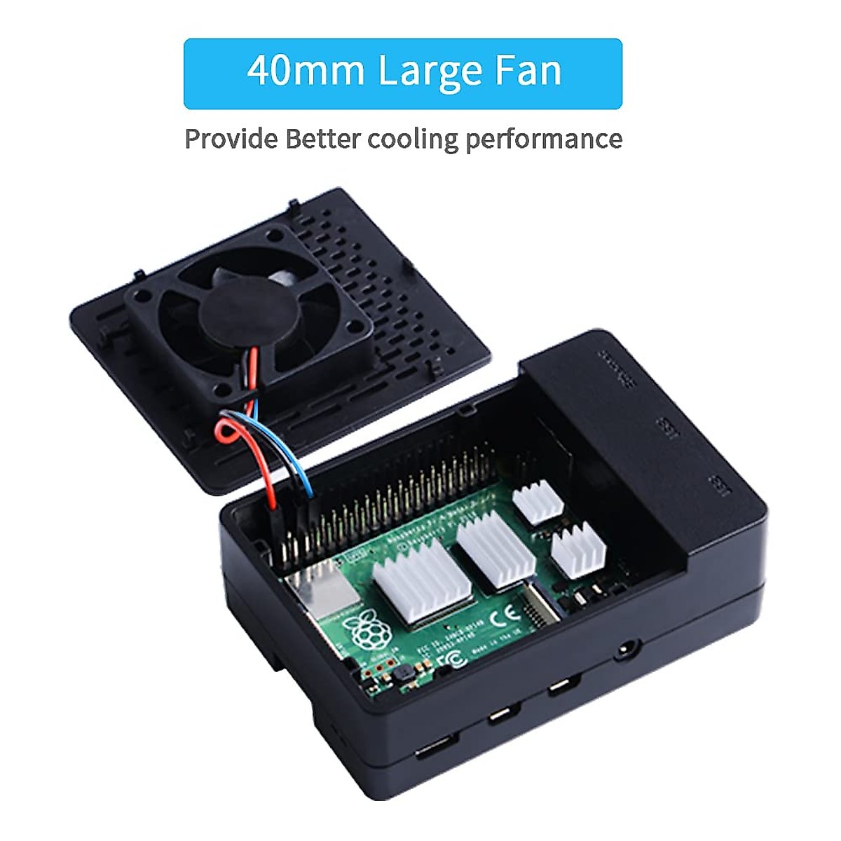 GeeekPi Case with PWM Fan for Raspberry Pi 4, 18W 5V 3.6A USB-C Power Supply for Raspberry Pi 4, Heatsinks, USB Card Reader, Micro HDMI Cable, Micro HDMI to HDMI Adapter for Raspberry Pi 4 8GB/4GB/2GB