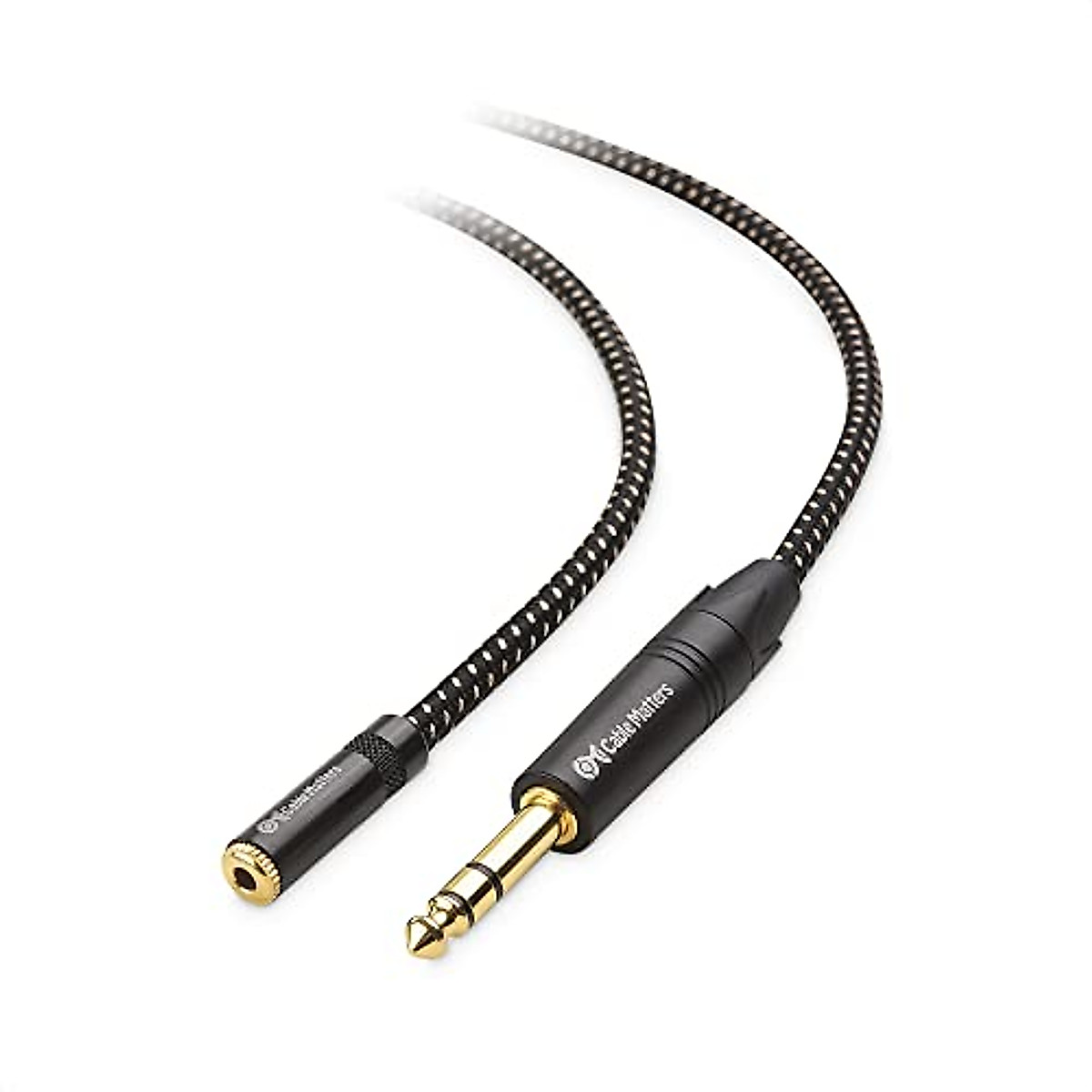 Cable Matters 6.35mm to 3.5mm Headphone Adapter Cable 6 ft, (1/4 Male to 1/8 Female, 3.5mm to 1/4 Adapter, AMP to Headphone Adapter Cable) in Black