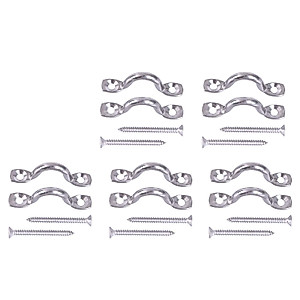 PENTA ANGEL 10PCS 1/4" 316 Stainless Steel M4 Pad Eye Deck Loops Strap with 20PCS 3.5mm Fast Installation Standard Cross Flat Head Tapping Wood Screws (M4-10PCS)