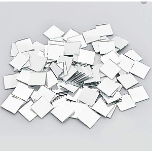 Self Adhesive Real Glass Silver Mirrors Mosaic Tiles Sticker for Craft Square Glass Tiles,2400pcsMirrors 5mm by 5mm