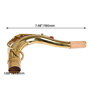 Lovermusic 27.5mm Port Golden Copper Alto Tenor Elbow Bend Neck Replacement Parts for Saxophone