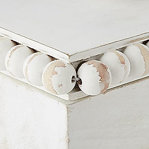 Mud Pie White Beaded Recipe Box, 4 1/2" x 6 1/2" | Card 3 1/2" x 5 1/2"