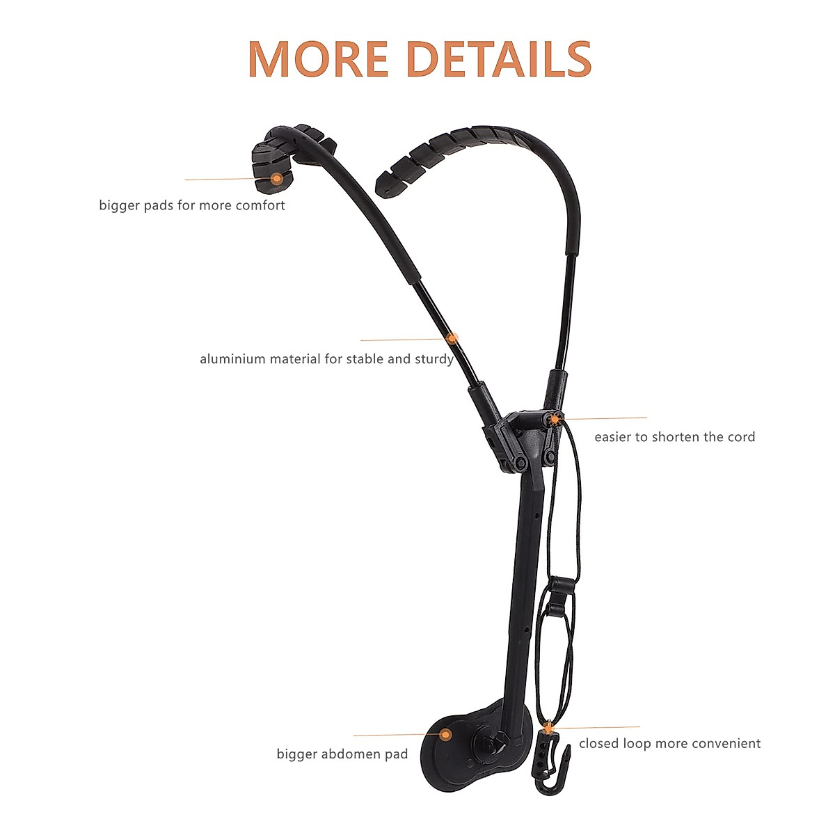 Vaguelly Saxophone Shoulder Harness Comfortable Saxophone Neck Strap Hook Aluminum Metal Sax Holder Sax Strap for Saxophone Alto Sax Soprano Clarinet, Black