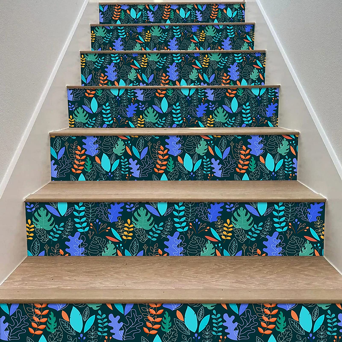 Eilyliafe 121"x16.5" Colorful Contact Paper Boho Peel and Stick Wallpaper Leaf Wallpaper Self Adhesive Removable Wallpaper for Walls Furniture Covering Vinyl Rolls