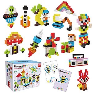 Picasso Cubes 0.5” Pixel Magnetic Puzzle Cube 400 Piece Mix & Match Sensory Toys STEAM Education Learning Building Block Magnets Children Construction Toy Set Stacking Magnet Creative Kit PMC400