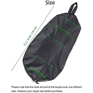 Linkhood Breathable Adjustable UV50+ Blocking Kayak Cockpit Cover Seal Cockpit Protector Ocean Cockpit Cover 51.2" x 25.6"(X-Large)