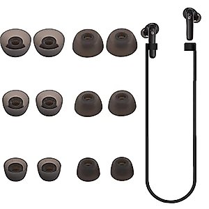 JNSA Replacement for Soundcore Life P3 P2 Silicone Eartips Ear Tips Accessories, Fit in The Charge case S/M/L Ear Tips 6 Pairs,Strap 1 PCS(Not fit in case),Black