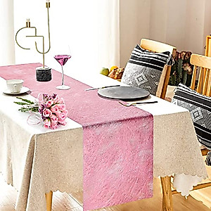 tiosggd Pink Paper Table Runner Roll, 12'' x33 Ft Rose Gold Sequin Metallic Glitter Table Runner Fabric Mesh Table Decor Spring Wedding Birthday Baby Shower Flower Gift Wrapper Party Supplies