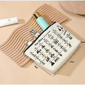 Funny Office Cosmetic Bag Office Fans Inspired Gift TV Show Merchandise Makeup Bag Friendship Gifts for Women Friends Teen Girls Her Birthday Christmas Coworker Gifts for Women Office Prank Alphabet
