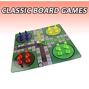 Board Game Set - 10 in 1 Board Games Collection - Chess, Checkers, Chinese Checkers, Backgammon, Snake and Ladder, Ludo and More Classic Board Games for Kids