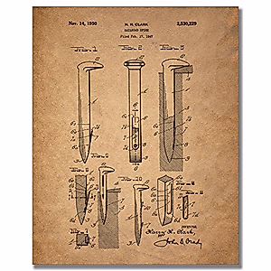 Railroad Train Patent Prints - Set of 6 (8 inches x 10 inches) Photos Locomotive Railway