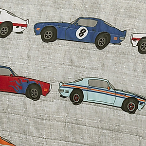 Lush Décor Lush Decor Beige Race Car Kids' 2-Piece Quilt, Reversible Bedding Set for Boys (Twin), Blue/Orange