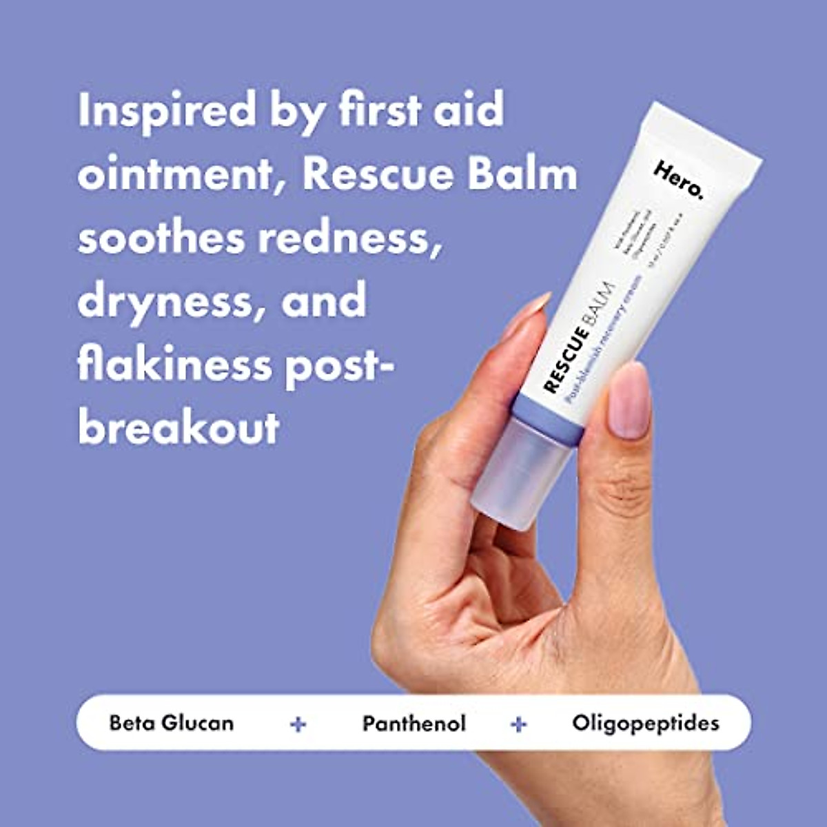 Rescue Balm Post-Blemish Recovery Cream from Hero Cosmetics - Intensive Nourishing and Calming for Dry, Red-Looking Skin After a Blemish - Dermatologist Tested and Vegan-Friendly (50 ml, 1.69 fl. oz)