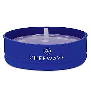 Chefwave Silicone Popcorn Popper (Dark Blue) - Reusable, Collapsible Microwave Popcorn Bowl - Dishwasher Safe