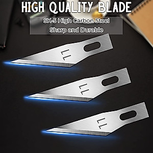 Jetmore 60 Pack Exacto Knife Blades 11, Craft Knife Blades Replacement, Exacto Blades 11, Hobby Knife Blades Refills for Art, Craft, Scrapbooking, Cutting, Carving