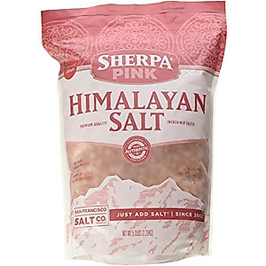 Sherpa Pink Himalayan Salt - 5 lb. Bag Coarse Grain - For Grinders and Salt Mills