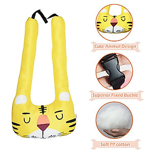 KAKIBLIN Multifunctional Portable Nursery Pillows for Car Seat, Head Support Stroller Pillow, Soft Organic Cotton Toddler Pillows for Sleeping and Feeding, Perfect for Travel, Toddler Cot,Yellow