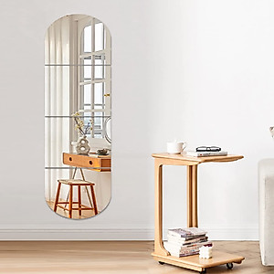 Full Body Length Mirrors for Walls, 15.7x12 4pcs Acrylic Plexiglass Mirror Stickers Wall-Mounted Stick On Frameless Makeup Large Long Mirror Home Workout Gym Hallway Dorm Floor Tile Self Adhesive