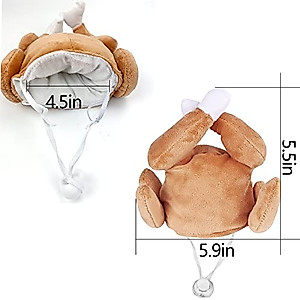 Cat Pet Thanksgiving Turkey Hat for Halloween Thanksgiving Costumes Hat Small Dog Drumstick Hat for Accessories and Party Favors.