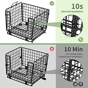Wire Storage Basket For Kitchen Pantry: GGIU Kitchen Counter Basket Stackable Wire Organizing Bin For Produce Vegetable - Countertop Potato Onion Veggie Basket Black