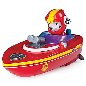 Paw Patrol Bath Toy for Boys & Girls - Marshall Toy Rescue Boat - Wind-Up Pool & Water Toy for Bath Time - No Batteries Required - Stocking Stuffer, Christmas, Holiday, Birthday Gifts for Kids Age 4+
