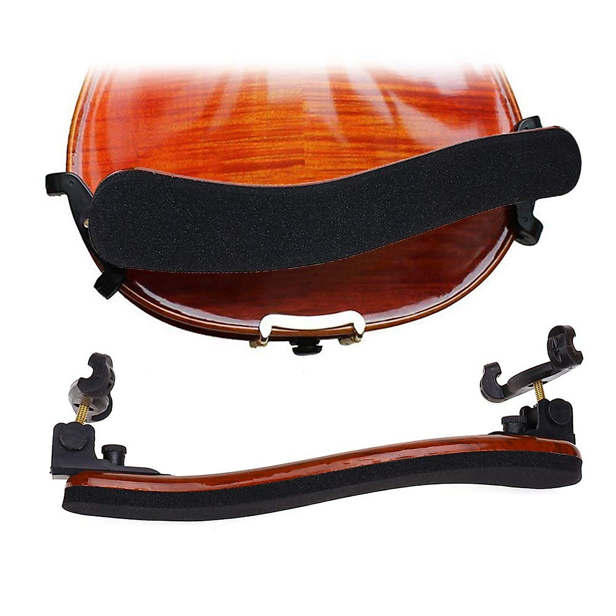 NANYI Violin Shoulder Rest for 4/4 and 3/4 with Collapsible and Height Adjustable Feet, Imitation wood grain.