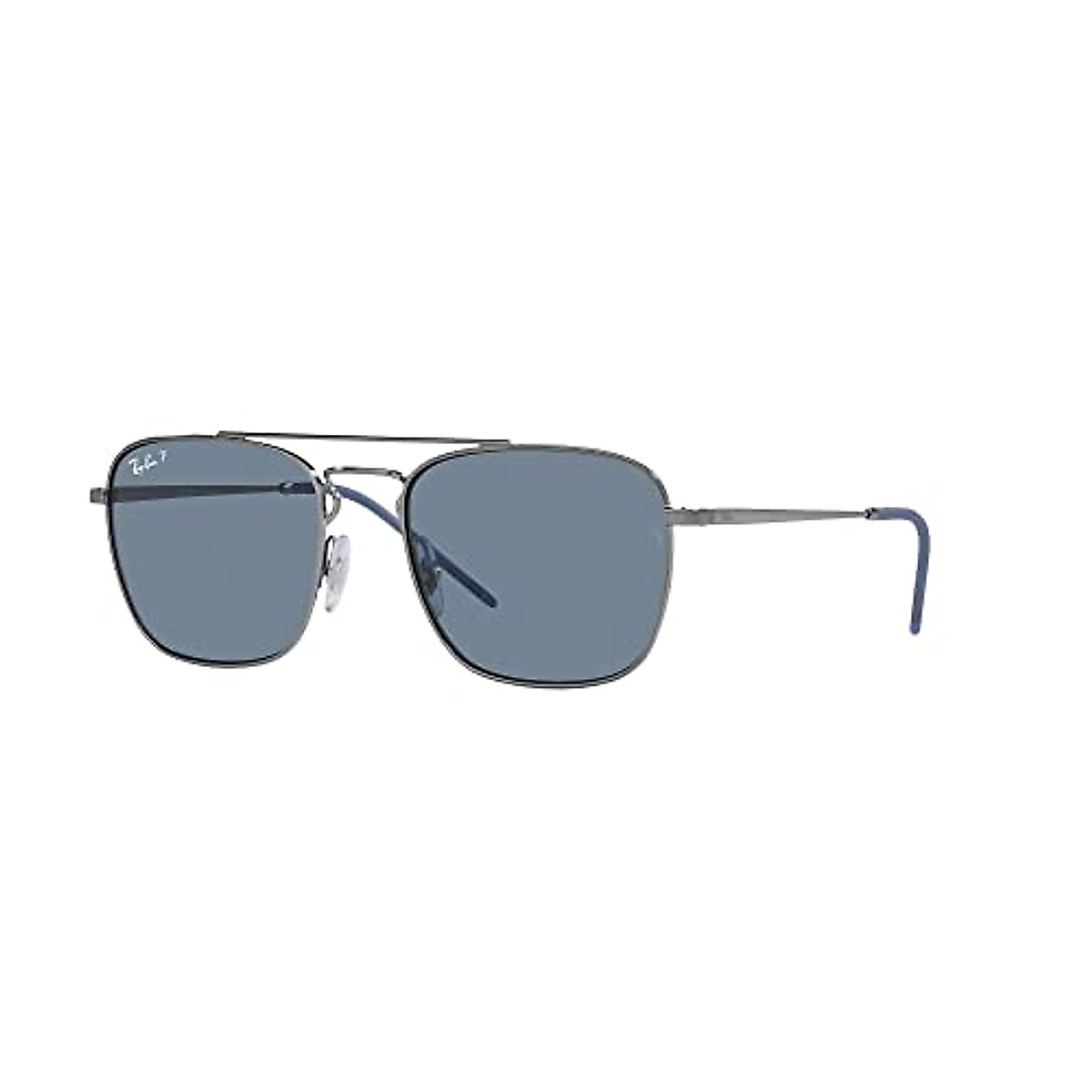 Ray-Ban RB3588 Square Sunglasses, Gunmetal/Dark Blue Polarized, 55 mm