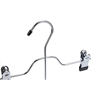 2 Quality Pant Skirt Trouser 4-Tier Pants Metal Hangers Heavy Duty Metal and Clips, Great for Slacks, Trousers, Jeans, Towels (2)