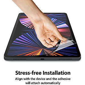 BERSEM Paperfeel Screen Protector [Paperfeel Pro] Compatible with iPad Pro 12.9 inch (2021/2020/2018) Removable & Reusable, Anti-Harmful Blue Light, Anti-Glare, Anti-Fingerprints & Smudging - Black