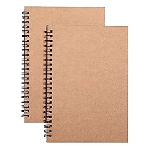 DENSET Spiral Notebooks College Ruled, Lined For Memo Diary Journal, Wirebound Notepads 100 Pages (50 Sheets), 8.4 inches x 5.7 inches , 2 Pcs