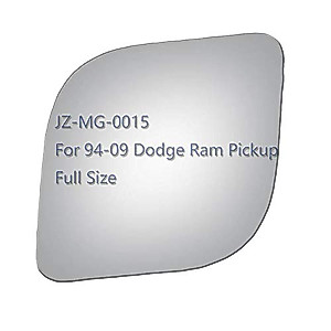 JZSUPER Upper Towing Mirror Glass fit for 1994-2010 Dodge Ram 1500 2500 3500 4000 4500 5500 700 Van Pickup Truck, Driver Left Side LH or Passenger Right Side RH Replacement Convex Glass