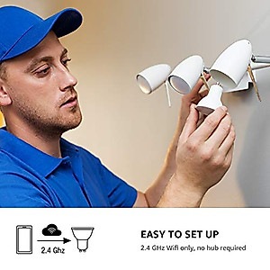 Lepro GU10 Smart LED Light Bulbs, Works with Alexa & Google Assistant, Tunable White Track Light Bulb, Dimmable with App Control, 50W Halogen Equivalent, No Hub Required, 2.4G WiFi Only (2 Pack)