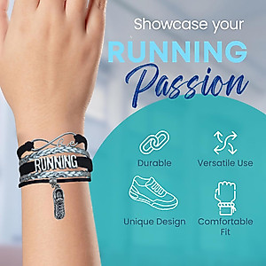 Infinity Collection Running Gifts- Runner Bracelet, Running Jewelry, Adjustable Running Charm Bracelet- Ideal Cross Country, Track, Marathon Gifts
