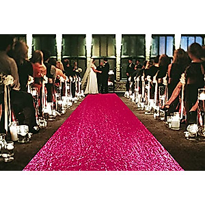 Aisle Runners for Weddings Hot Pink 2FTx15FT Sequin Aisle Runner Fuchsia Bridal Aisle Runner 15FT Carpet Runner Outdoor Aisle Runner for Wedding Ceremony