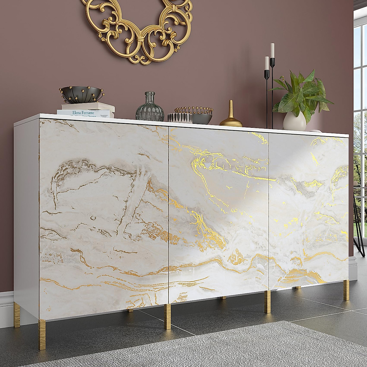 Livelynine off White Marble Contact Paper for Countertops Desk Waterproof Gold Marble Wallpaper Peel and Stick Countertop Kitchen Vinyl Wrap Marble Counter Top Covers Bathroom Bedroom Walls 15.8x78.8"