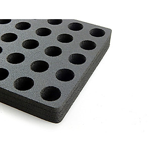 Polar Whale 2 Vial Racks Black Foam Storage Rack Holder Organizer Stand Transport Each Holds 25 Vials Fits up to 24mm Diameter