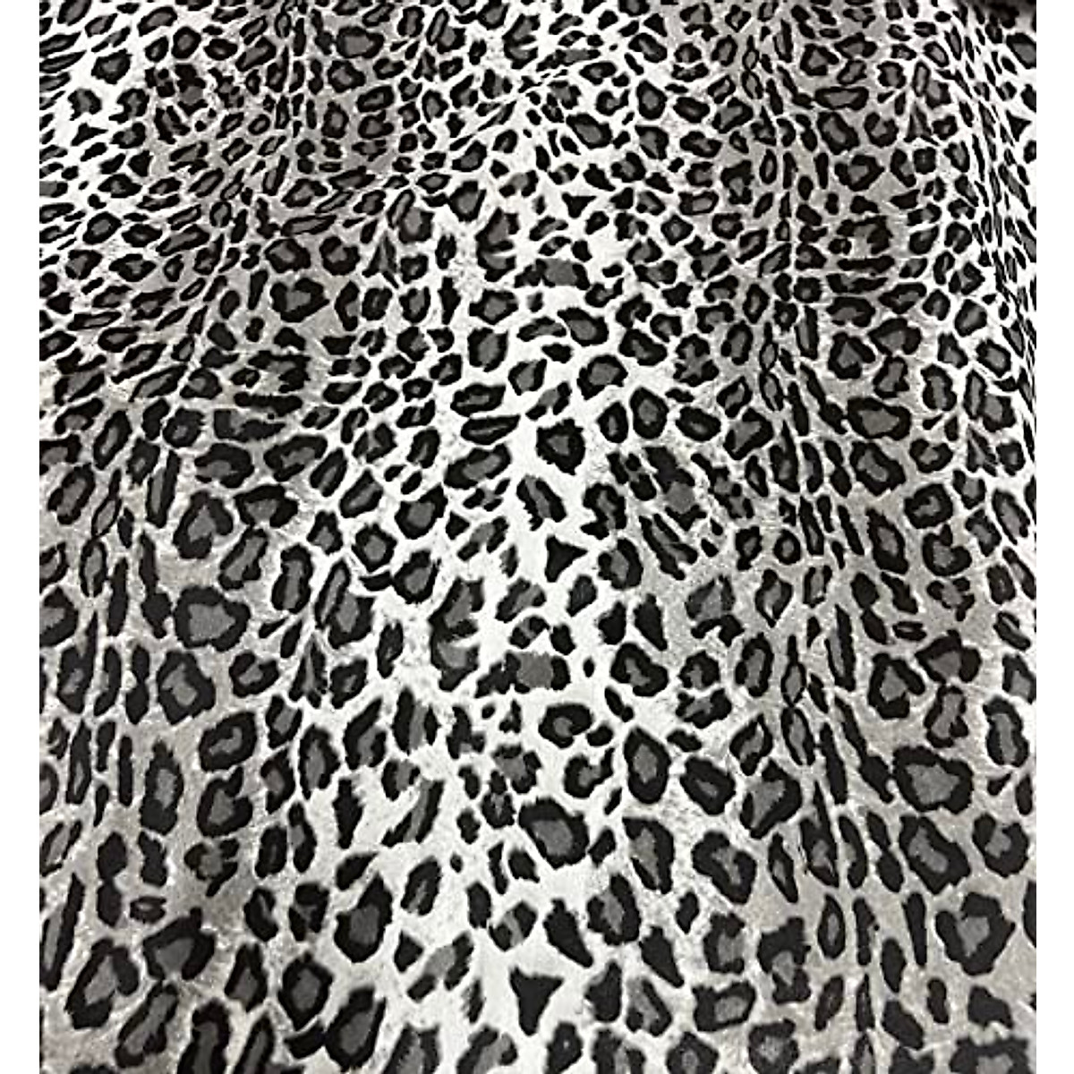 FABRICS FOREVER Faux Leather Leopard White Black Upholstery Fabric by The Yard - 1 Yard 54" x 36" Wide | Leopard White Black Vinyl Fabric Material Faux Leather Sheets for DIY, Upholstery Crafts