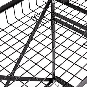Folding Utility Cart Folding Hand Truck Foldable Cart with Wheels Foldable Collapsible Cart with Retractable Handle 2 Layer Folding Cart for Luggage/ Moving/ Office