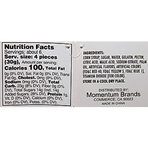 Sugar Pop (1) Bag Gummy Eyeballs - 22 Individually Wrapped Pieces Halloween Candy- Assorted Colors: Green, Yellow, Red - Net Wt. 5.92 oz