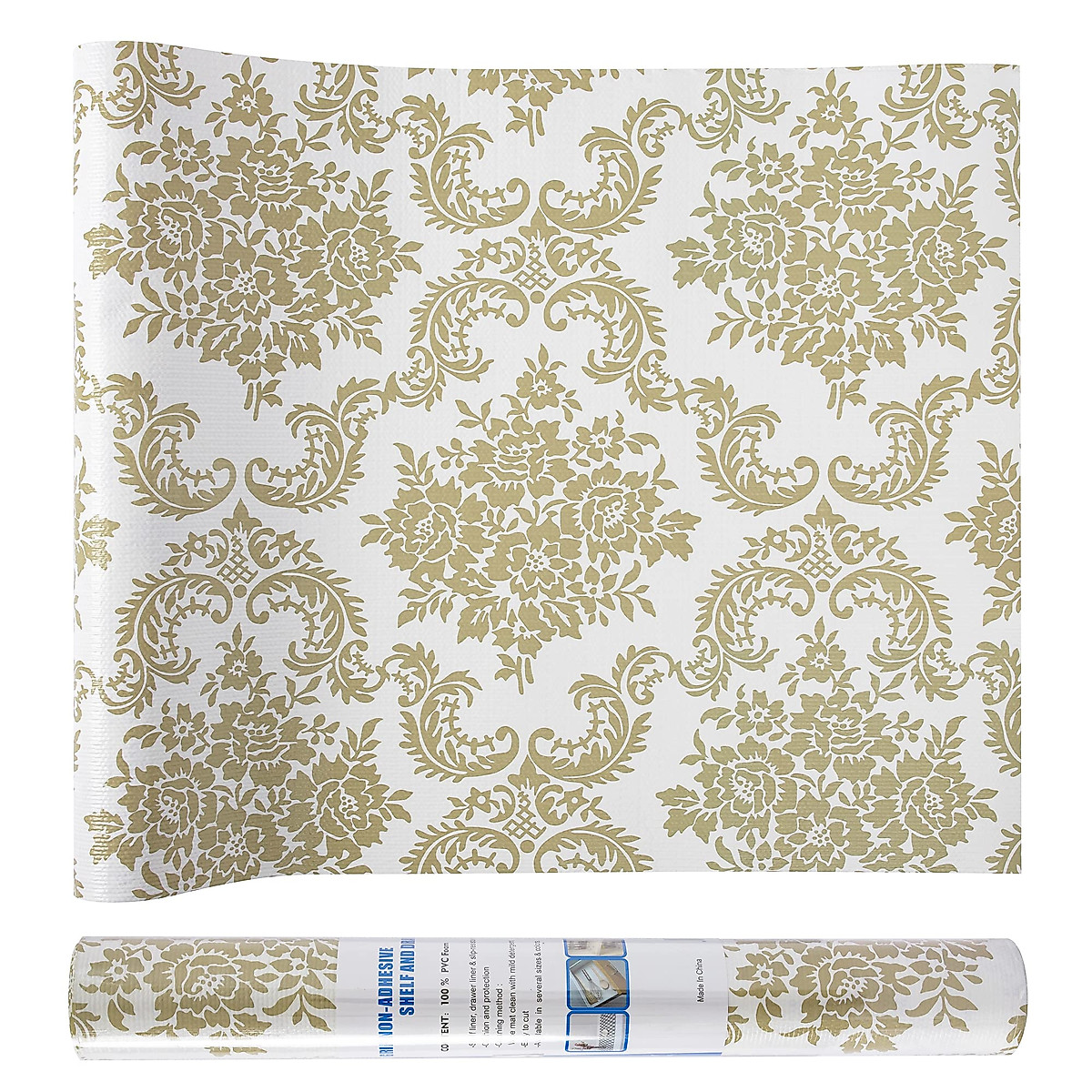 Dwellaid Shelf Liner 18inch Wide for Kitchen Cabinets Non Adhesive Gold 18inx8FT Kitchen Drawer Liner, Waterproof Shelf Liner Durable Anti-Slip for Kitchen Cabinets Shelf Liners for Kitchen Cabinets