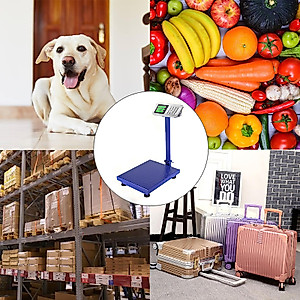 TUFFIOM 661lbs Electronic Digital Platform Scale,Heavy Duty Blue Folding Floor Scales,High-Definition LCD Display,Perfect for Mailing Luggage Shipping Package Price