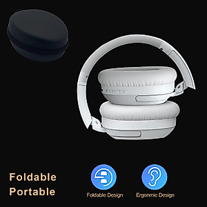 CENCENXIN-S4 Over-Ear Active Noise Cancelling Headphones Foldable Headphones Bluetooth Headphones-with Mic 80H Playtime Comfortable Earcups(Grey)