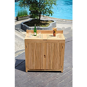 Solvang Teak Storage Cabinet Grade A Teak Wood Outdoor Patio #23SoCb