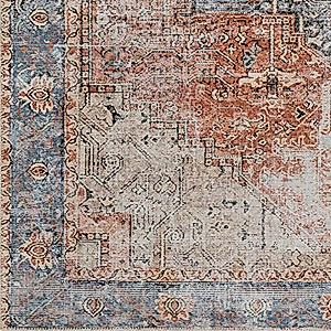 Artistic Weavers Suri Vintage Washable Area Rug 7'10" x 10'2", Rust/Blue
